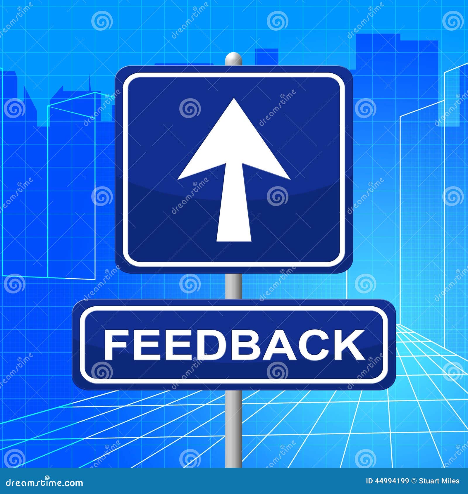 Feedback Sign Shows Direction Comment and Evaluation Stock Illustration ...