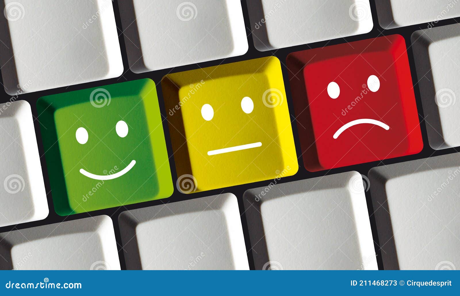 Feedback Smiley Buttons on Laptop Keyboard - Concept Review Stock Image ...