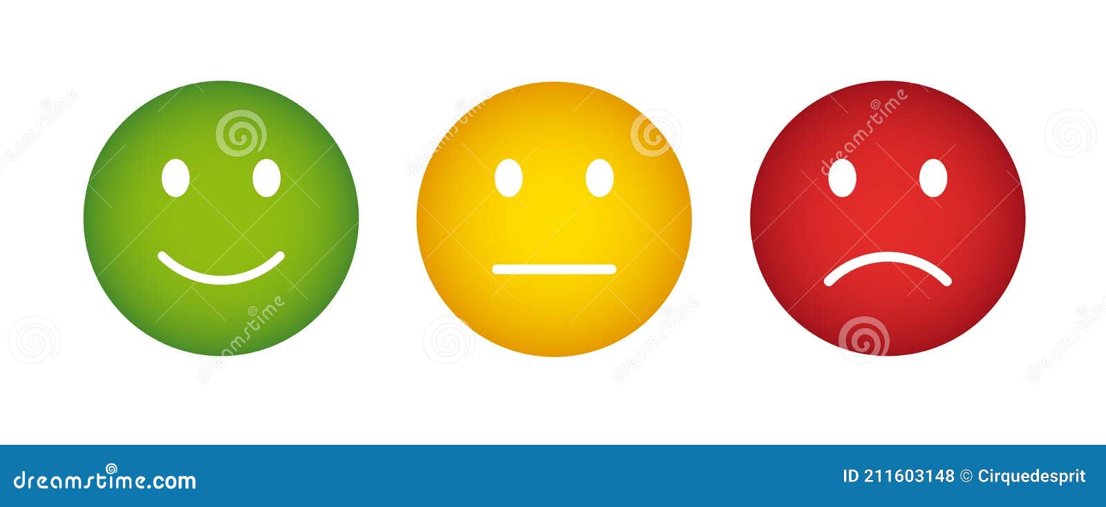 Feedback Smiley Buttons Poor Average Good Traffic Light Colors Stock ...