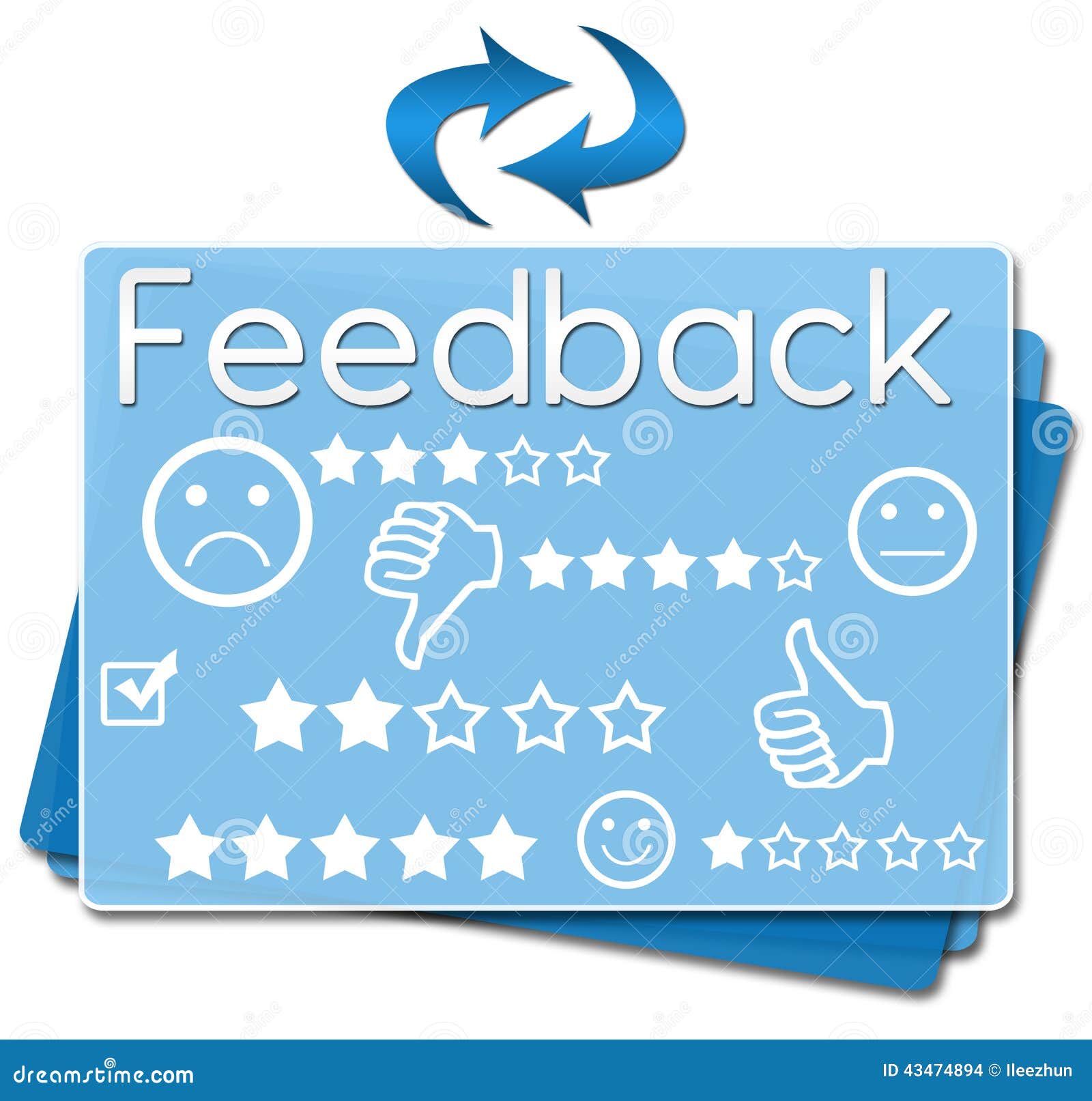 Feedback Squares Bottom Blue Stock Illustration - Illustration of icon ...