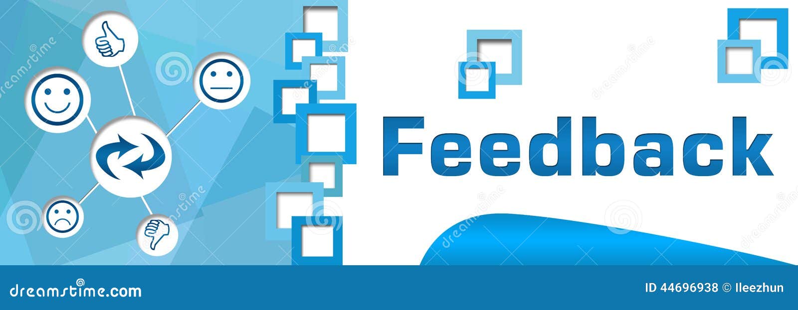 Feedback Squares Separator Blue Banner Stock Illustration ...