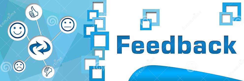 Feedback Squares Separator Blue Banner Stock Illustration ...