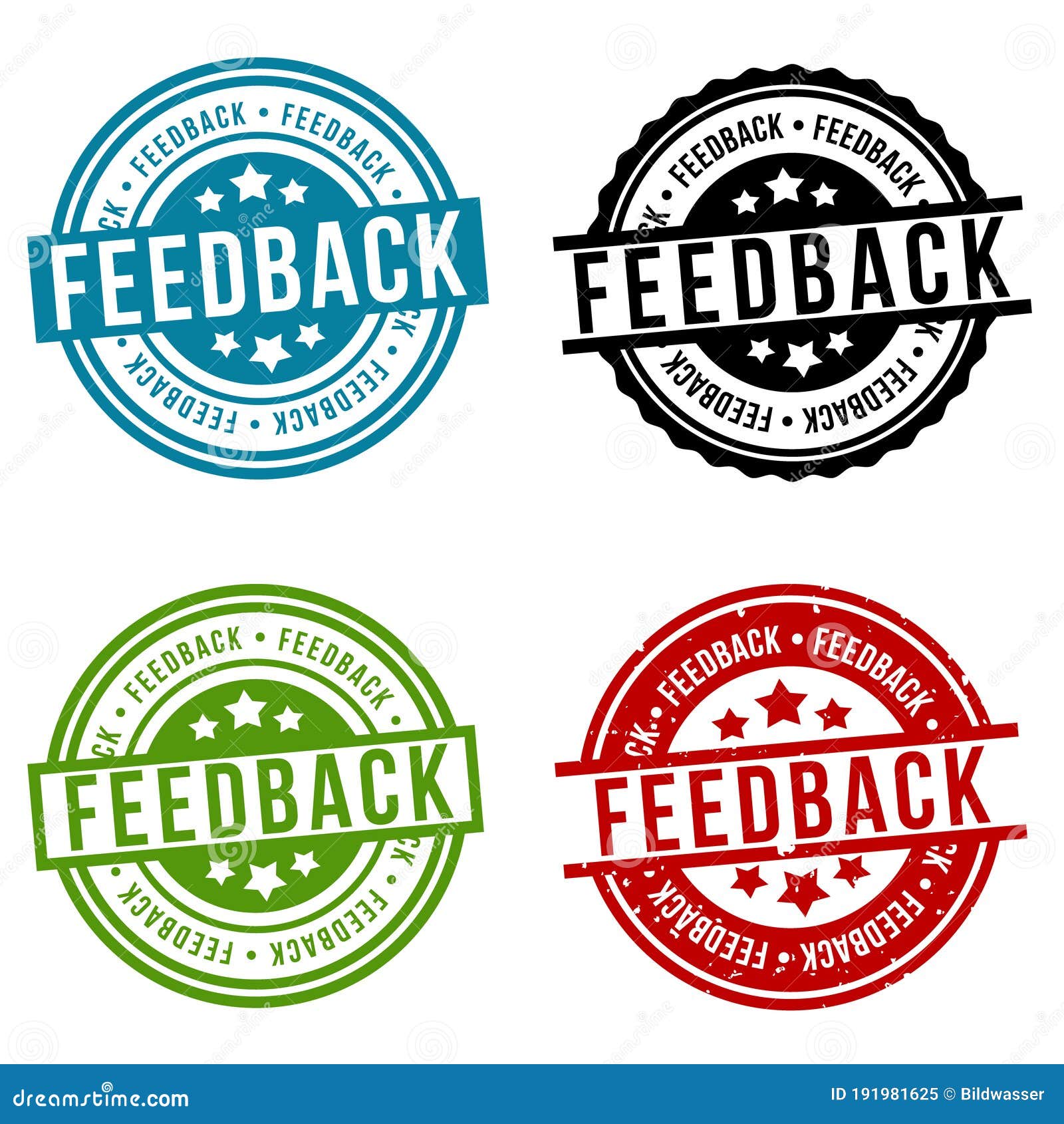 Feedback Stamp Collection. Eps10 Vector Badge Stock Vector ...