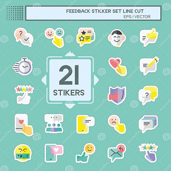 Feedback Sticker Line Cut Set. Suitable for Web Interface Symbol ...