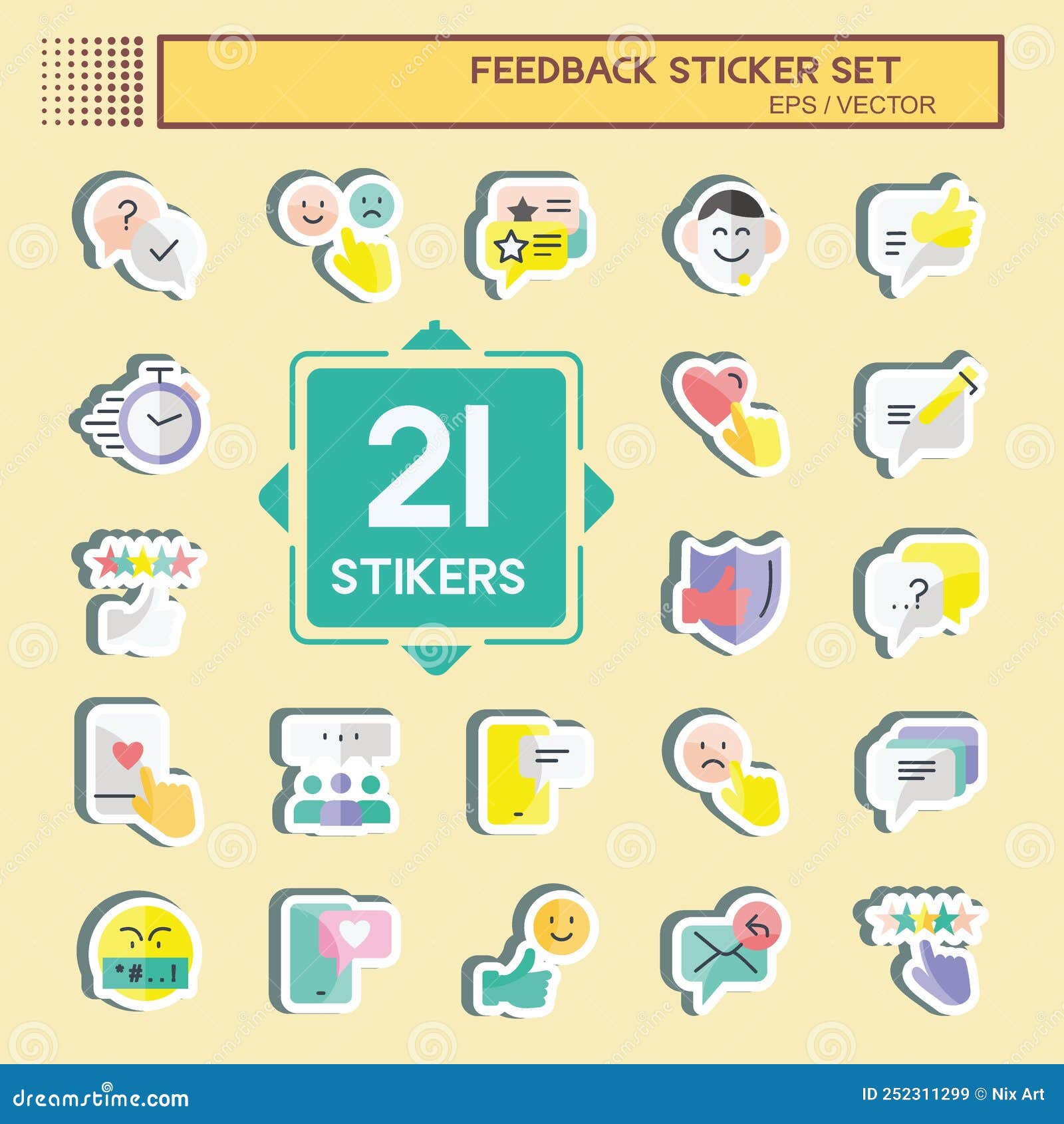 Feedback Sticker Set. Suitable for Web Interface Symbol. Simple Design ...