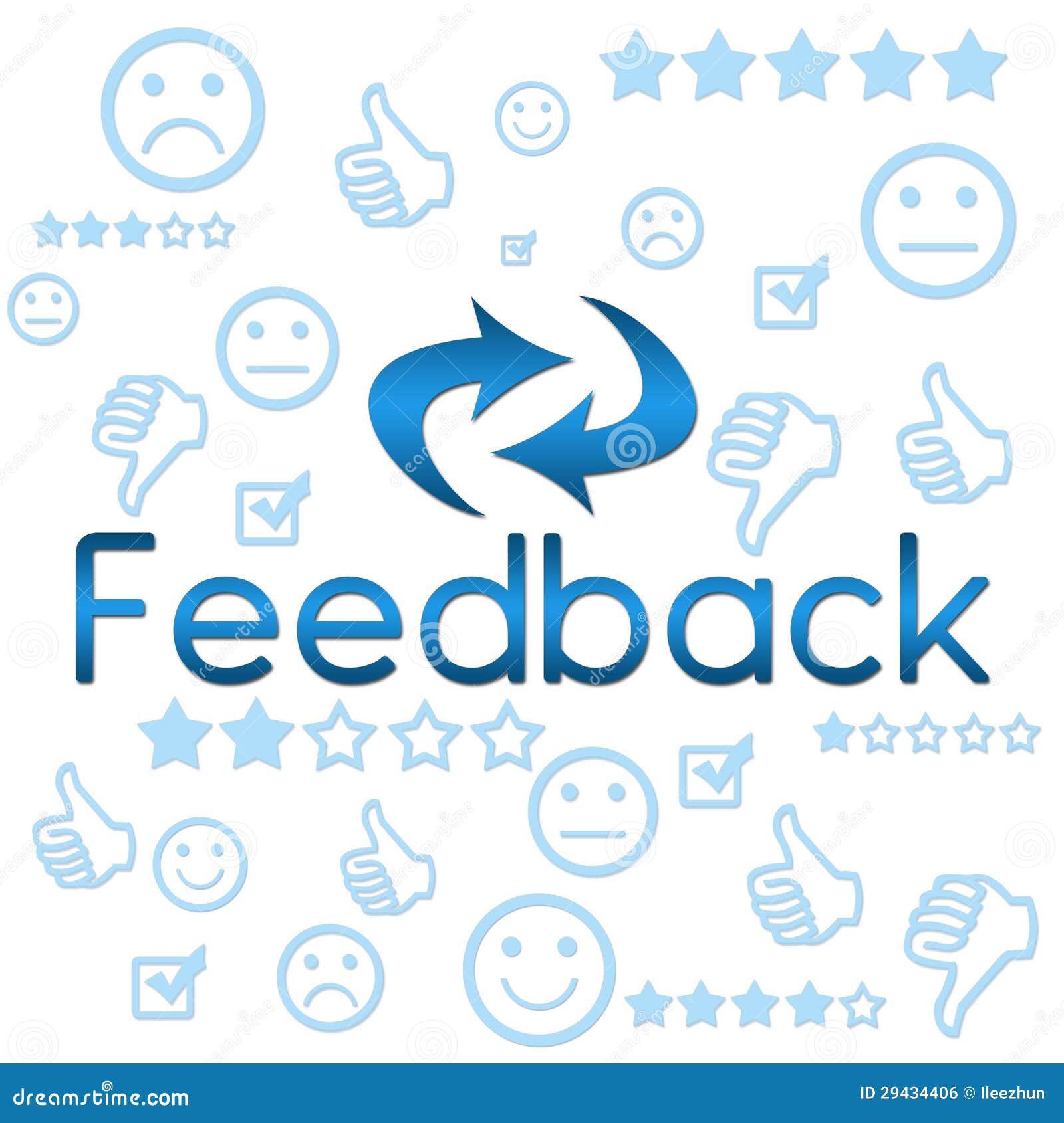 Feedback with Symbols - Blue Stock Illustration - Illustration of mark ...