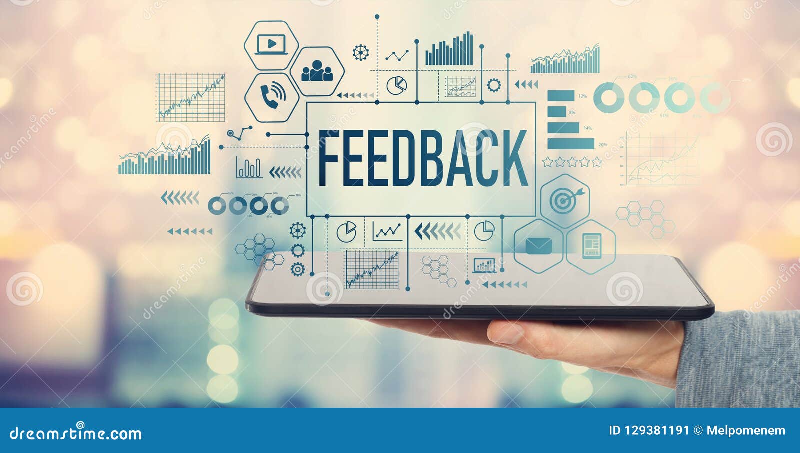 Feedback with Tablet Computer Stock Image - Image of communication ...