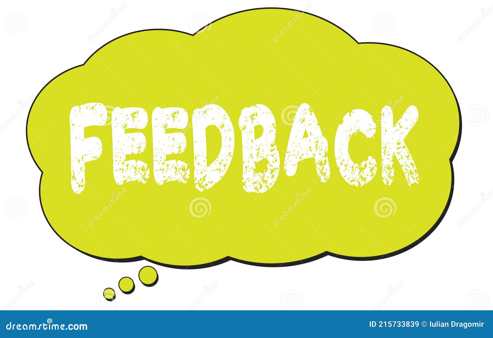 FEEDBACK Text Written on a Light Green Thought Bubble Stock ...
