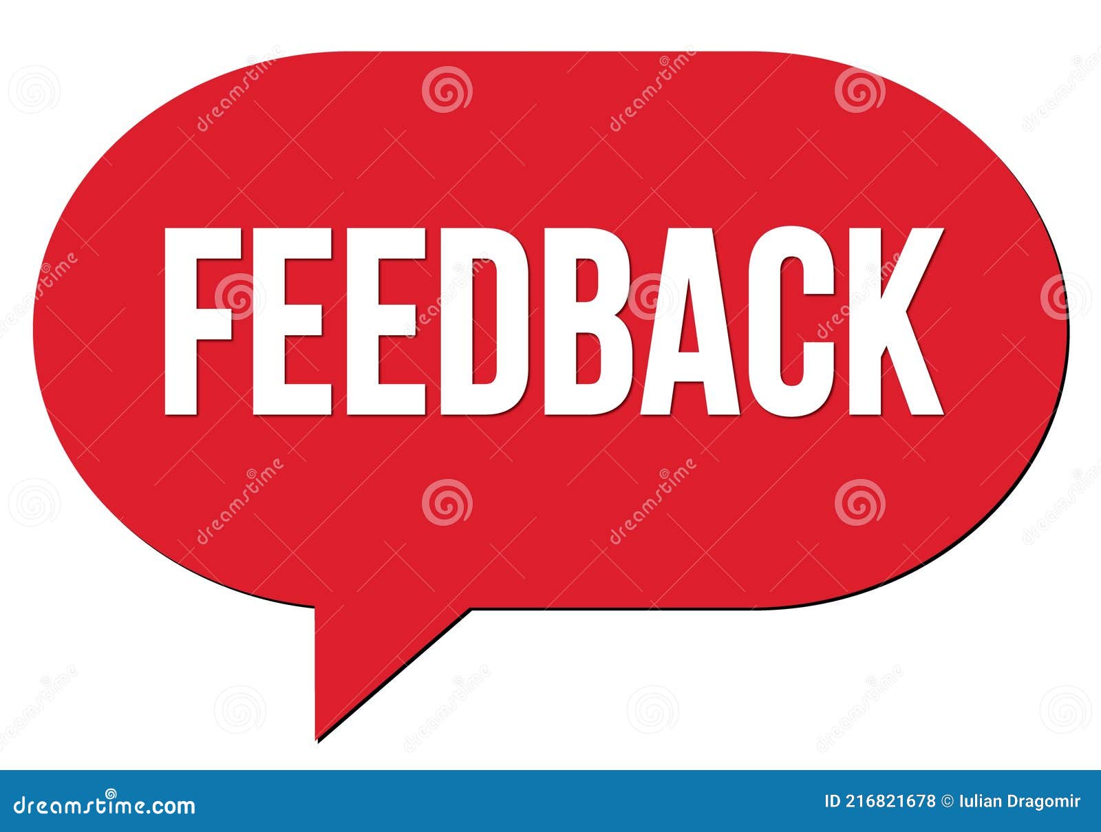FEEDBACK Text Written in a Red Speech Bubble Stock Illustration ...