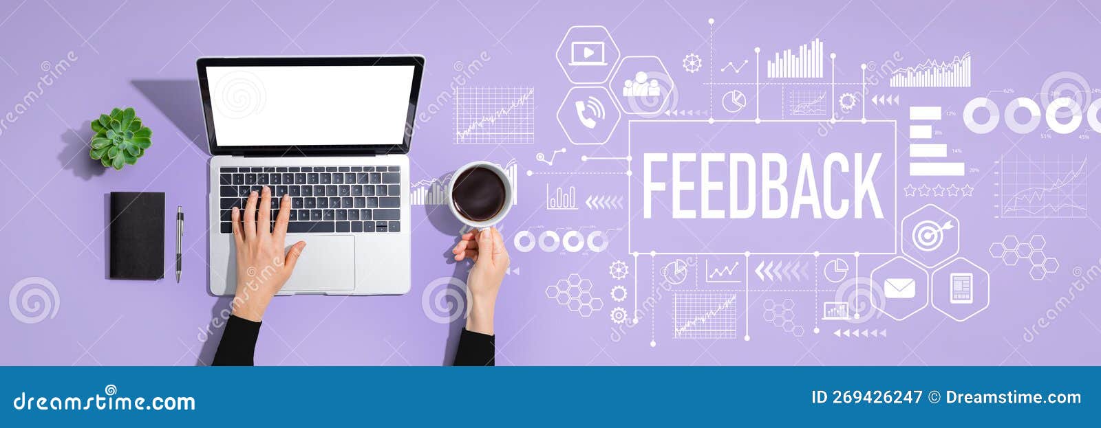Feedback Theme with Person Using Laptop Computer Stock Image - Image of ...