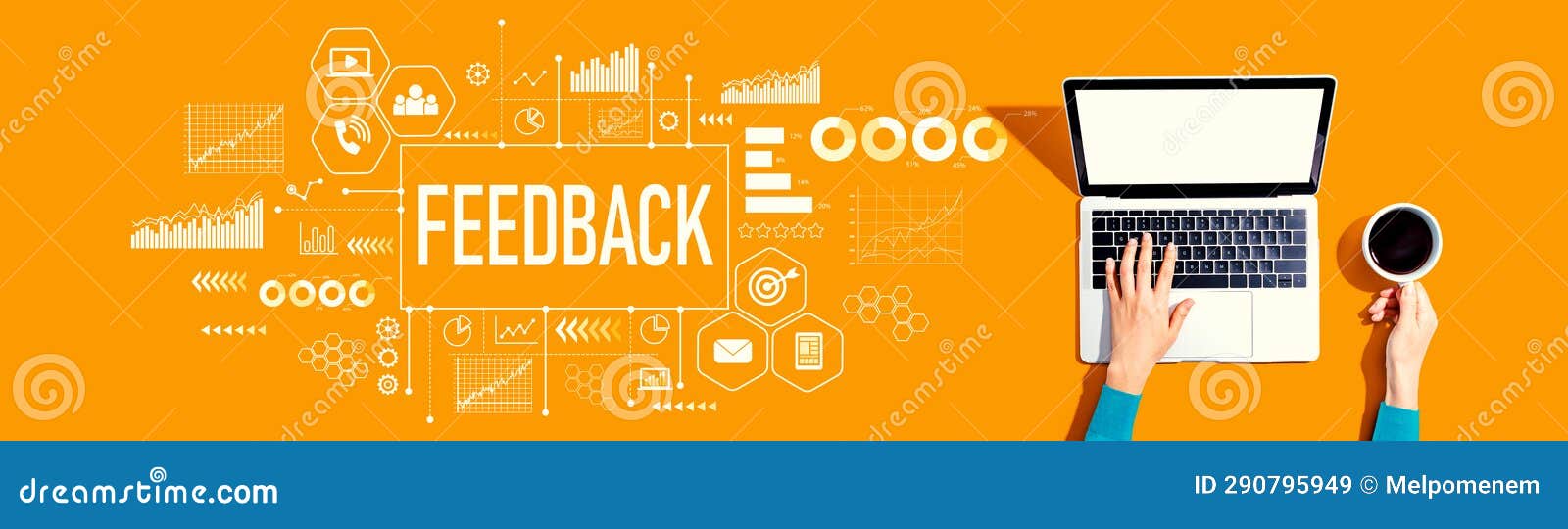 Feedback Theme with Person Using a Laptop Stock Image - Image of ...