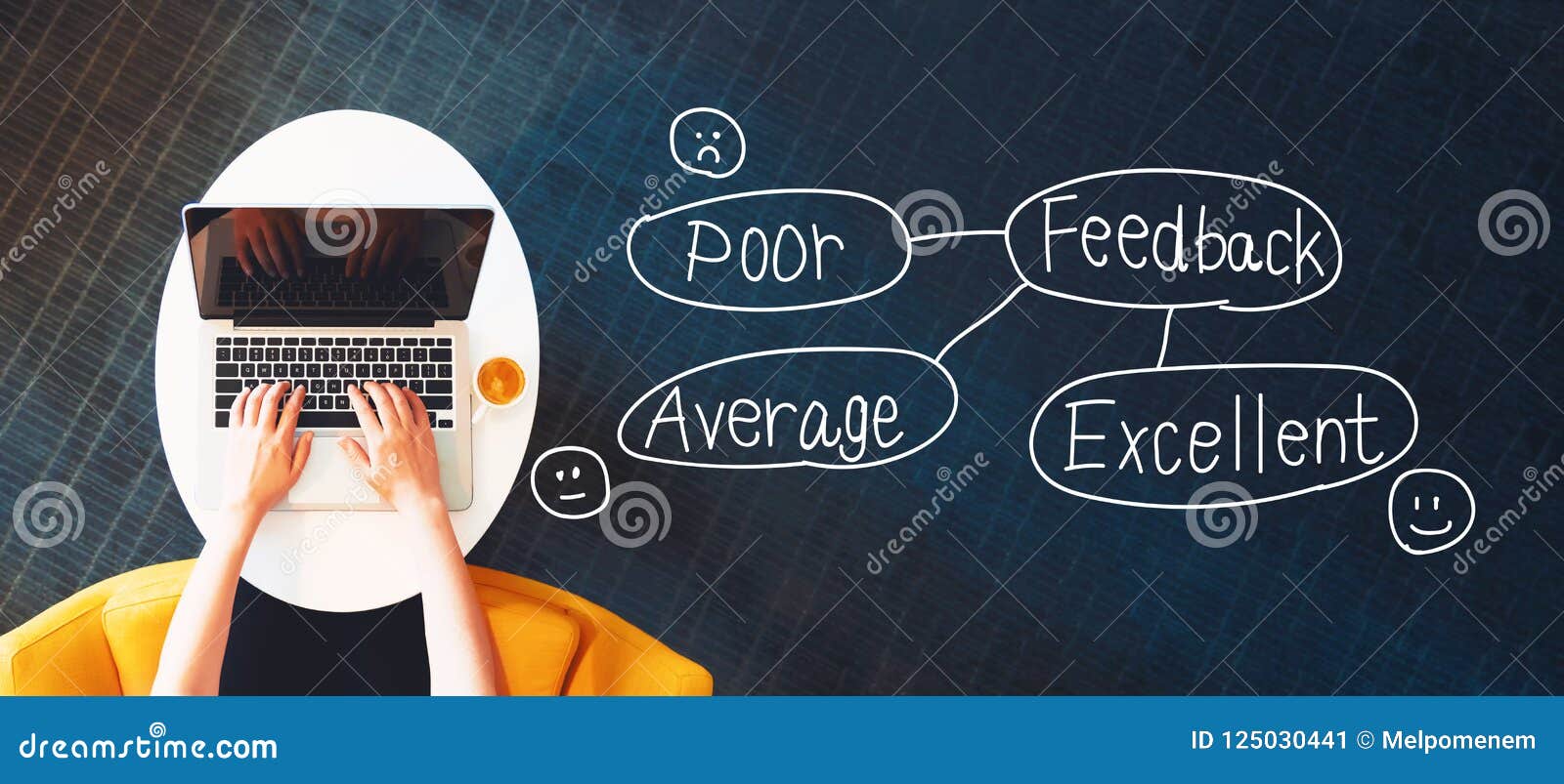 Feedback Theme with Person Using a Laptop Stock Image - Image of ...