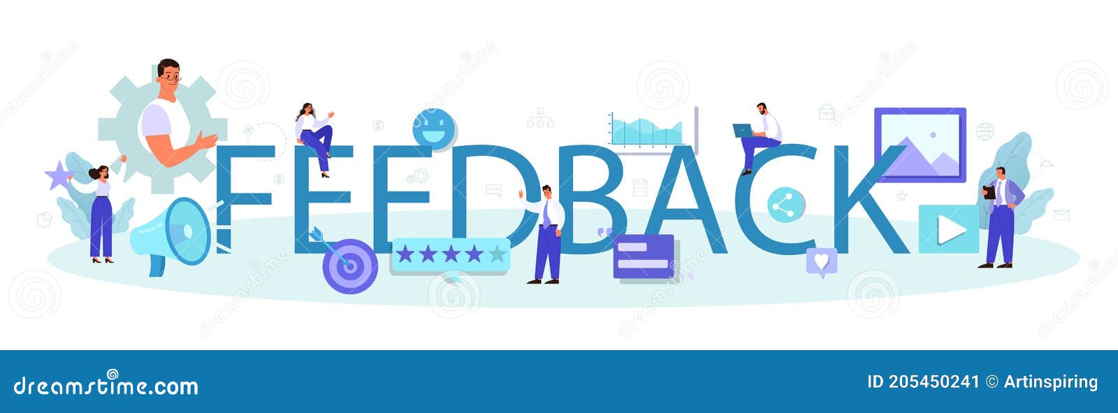 Feedback Typographic Header. Idea of Brand Advertising, Building Stock ...