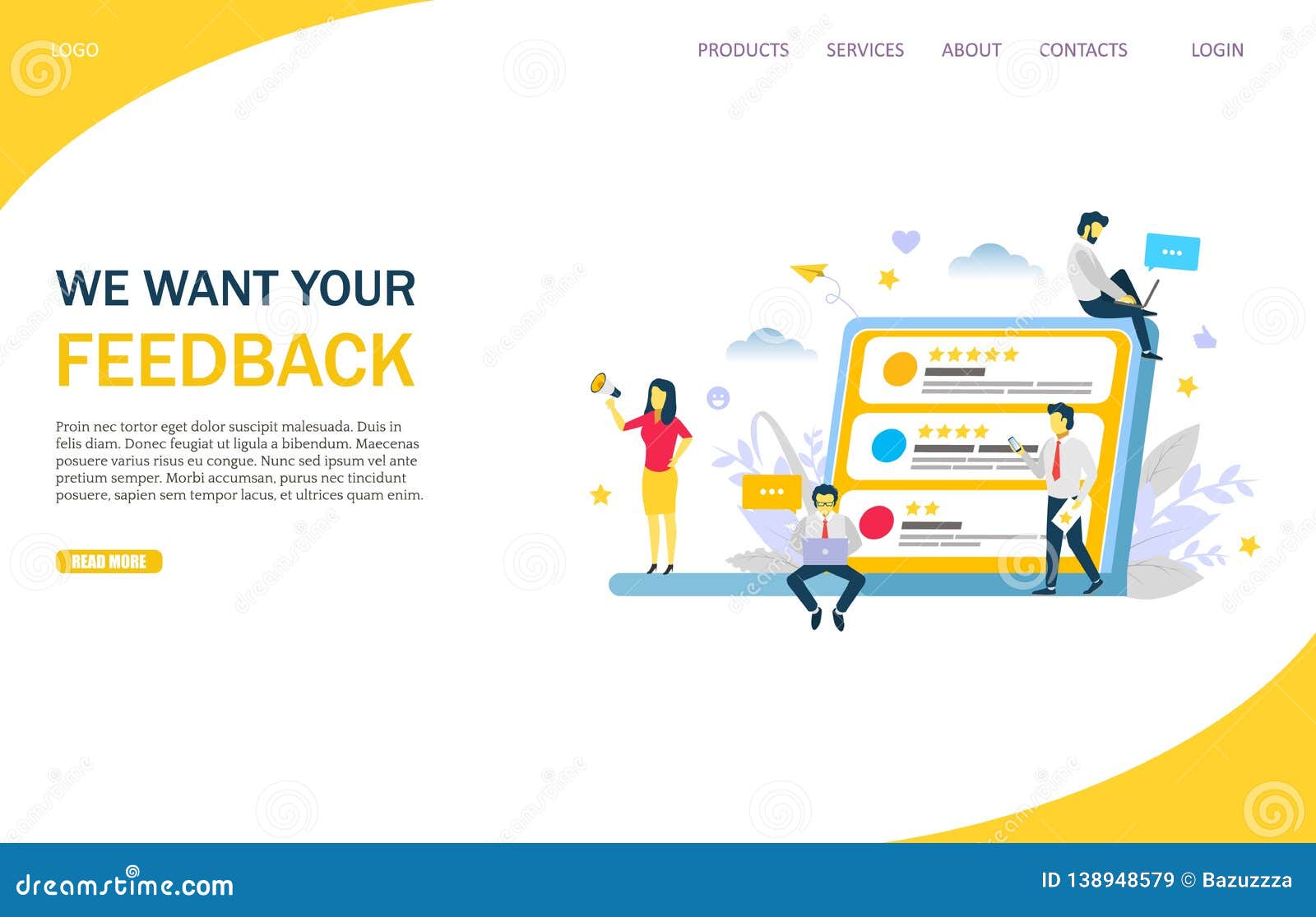 Feedback Vector Website Landing Page Design Template Stock Vector ... Feedback Vector Website Landing Page Design Template Stock Vector ...
