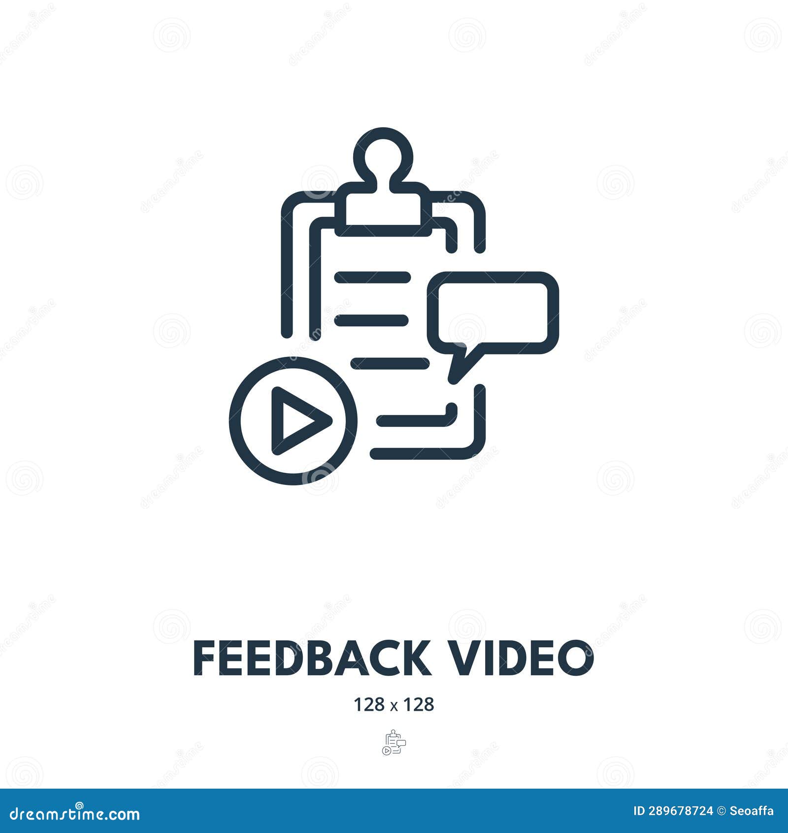 Feedback Video Icon. Rating, Opinion, Evaluation. Editable Stroke ...