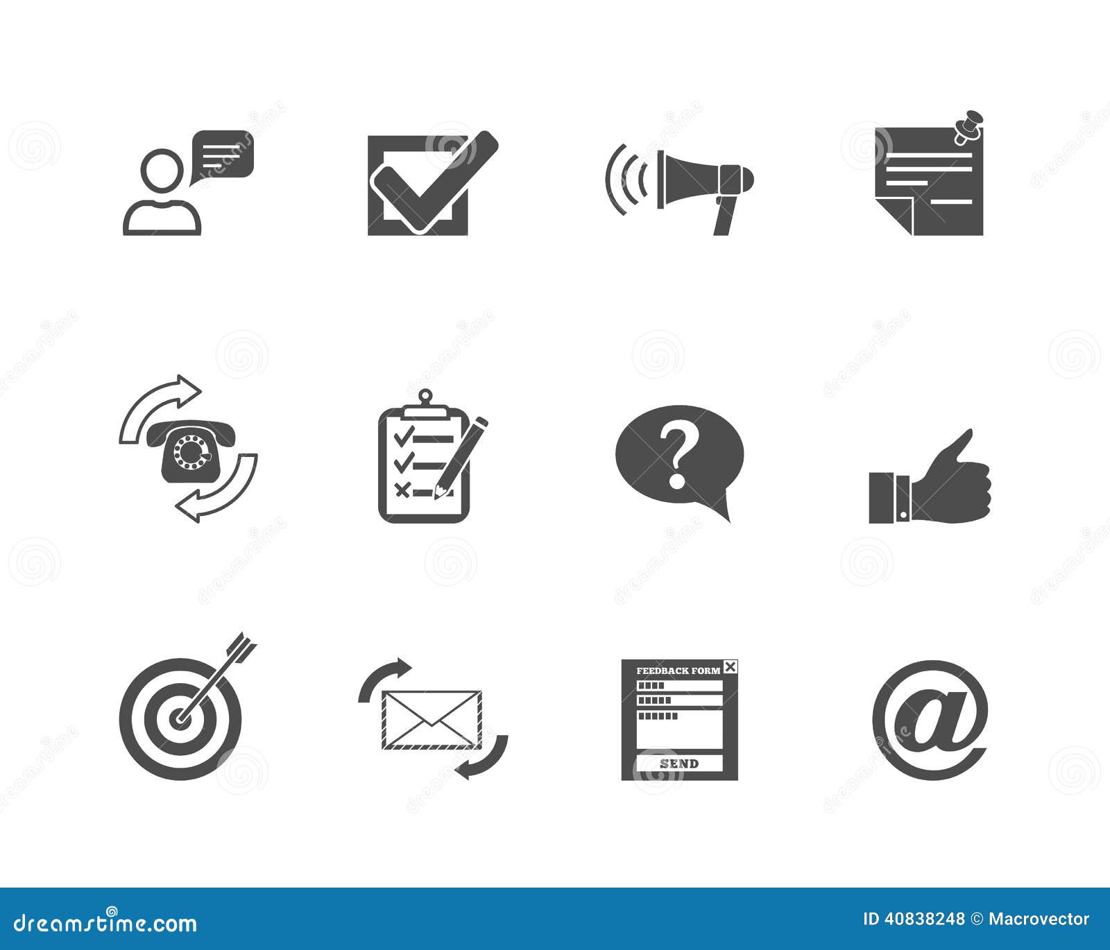 Feedback web icons set stock vector. Illustration of design - 40838248