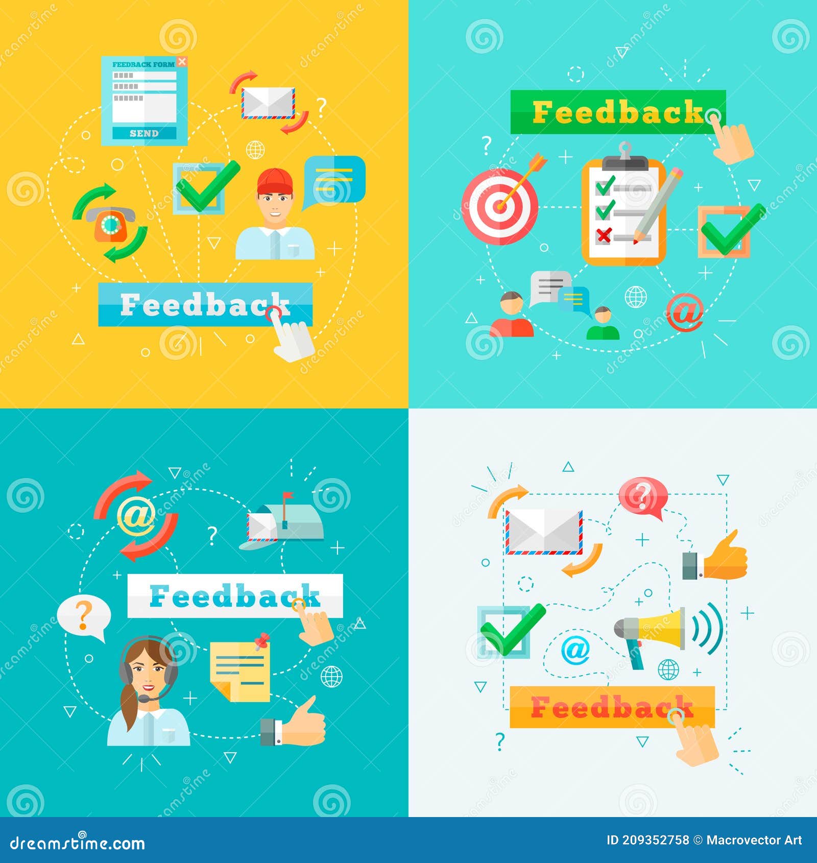 Feedback Web Infographic Elements Set Vector Illustration Stock Vector ...