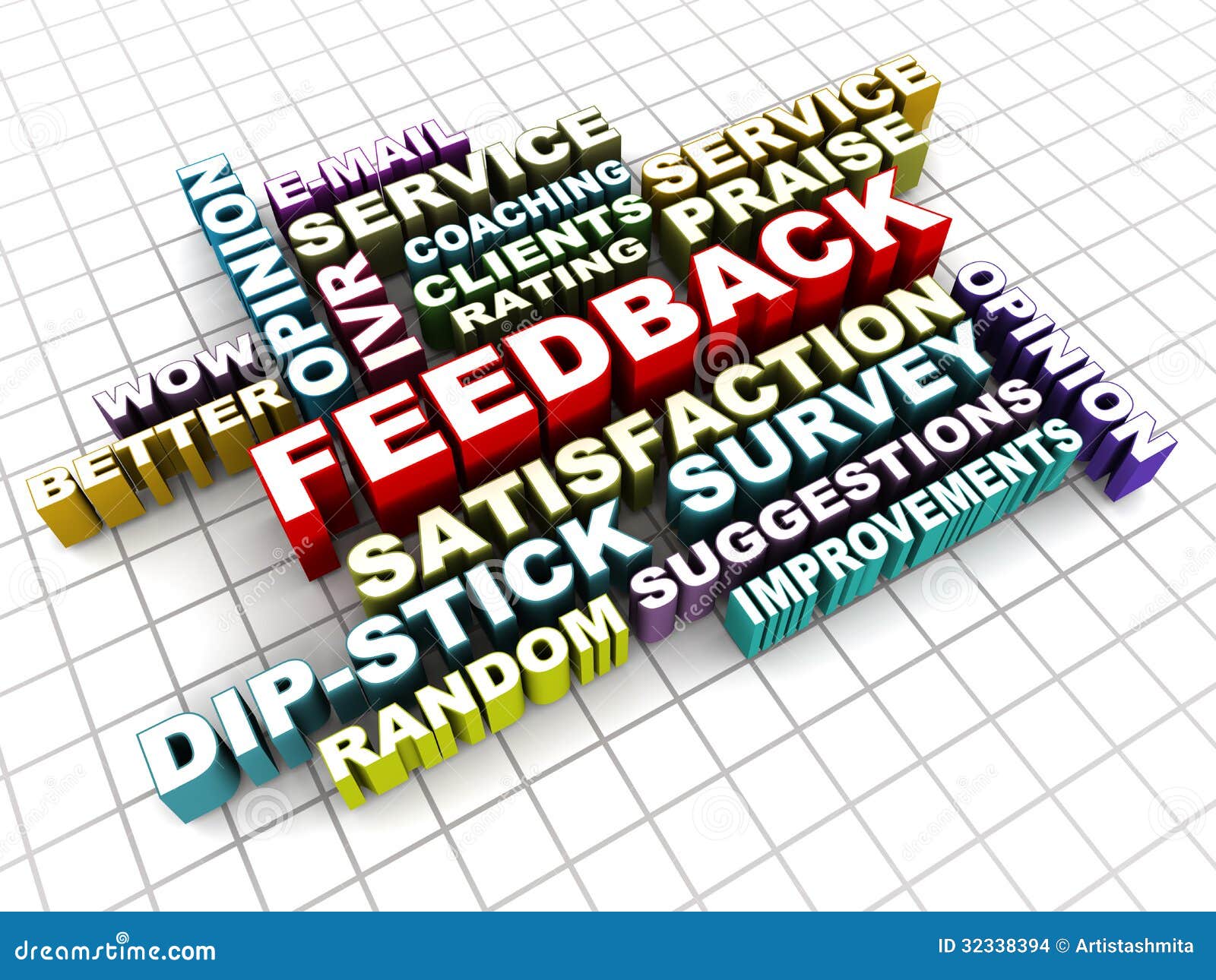 Feedback words collage stock illustration. Illustration of coaching ...