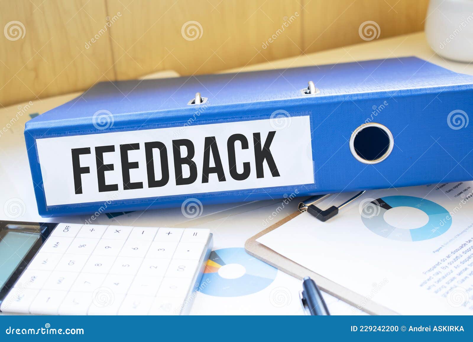 Feedback Words on Labels with Document Binders Stock Photo - Image of ...