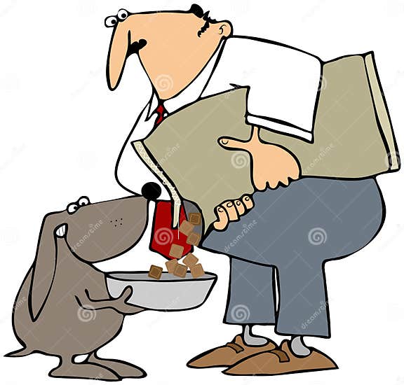 Feeding the Dog stock illustration. Illustration of male - 18966105