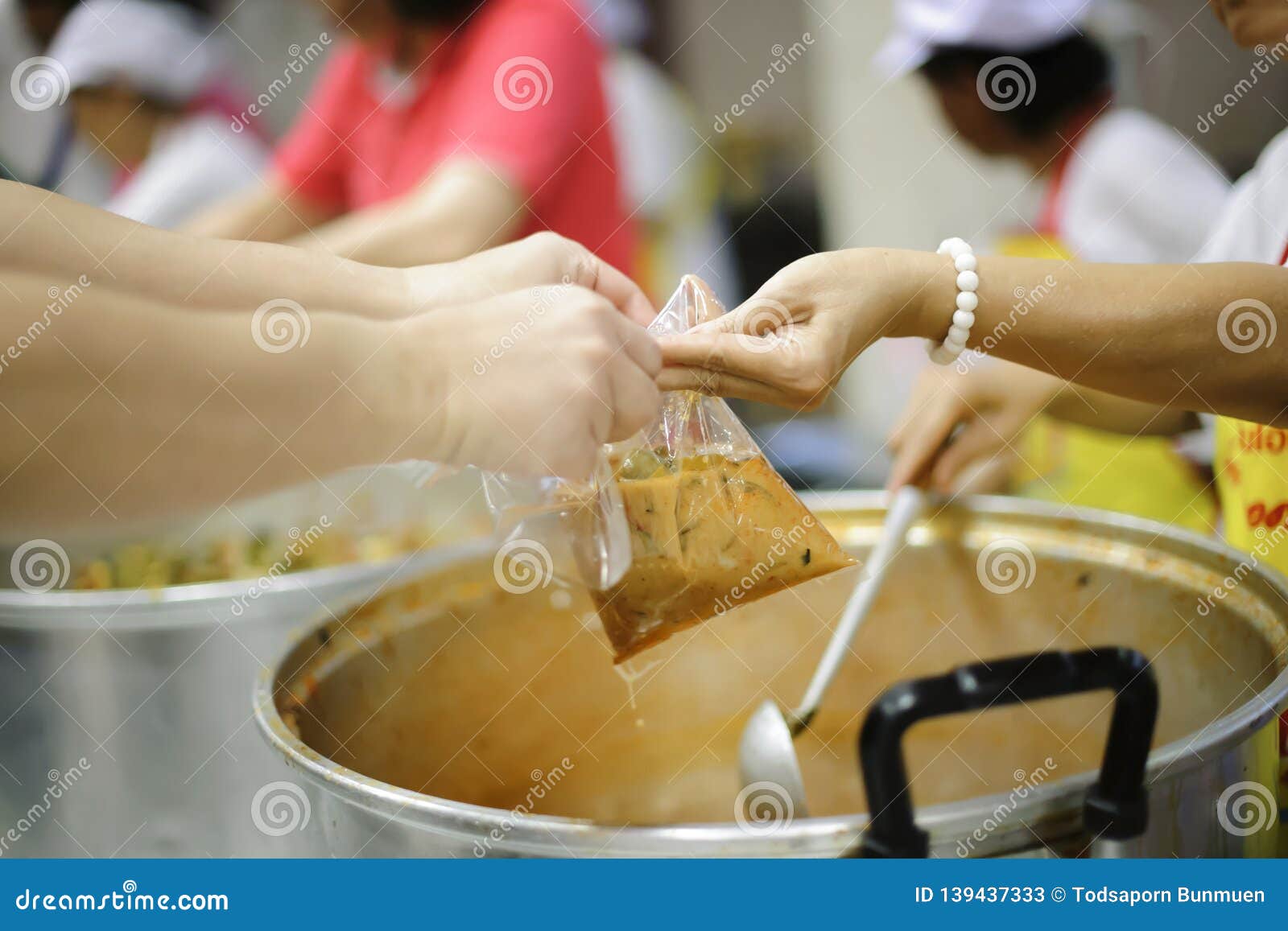 Feeding Helps Eliminate the Hunger of Many People Stock Image - Image ...