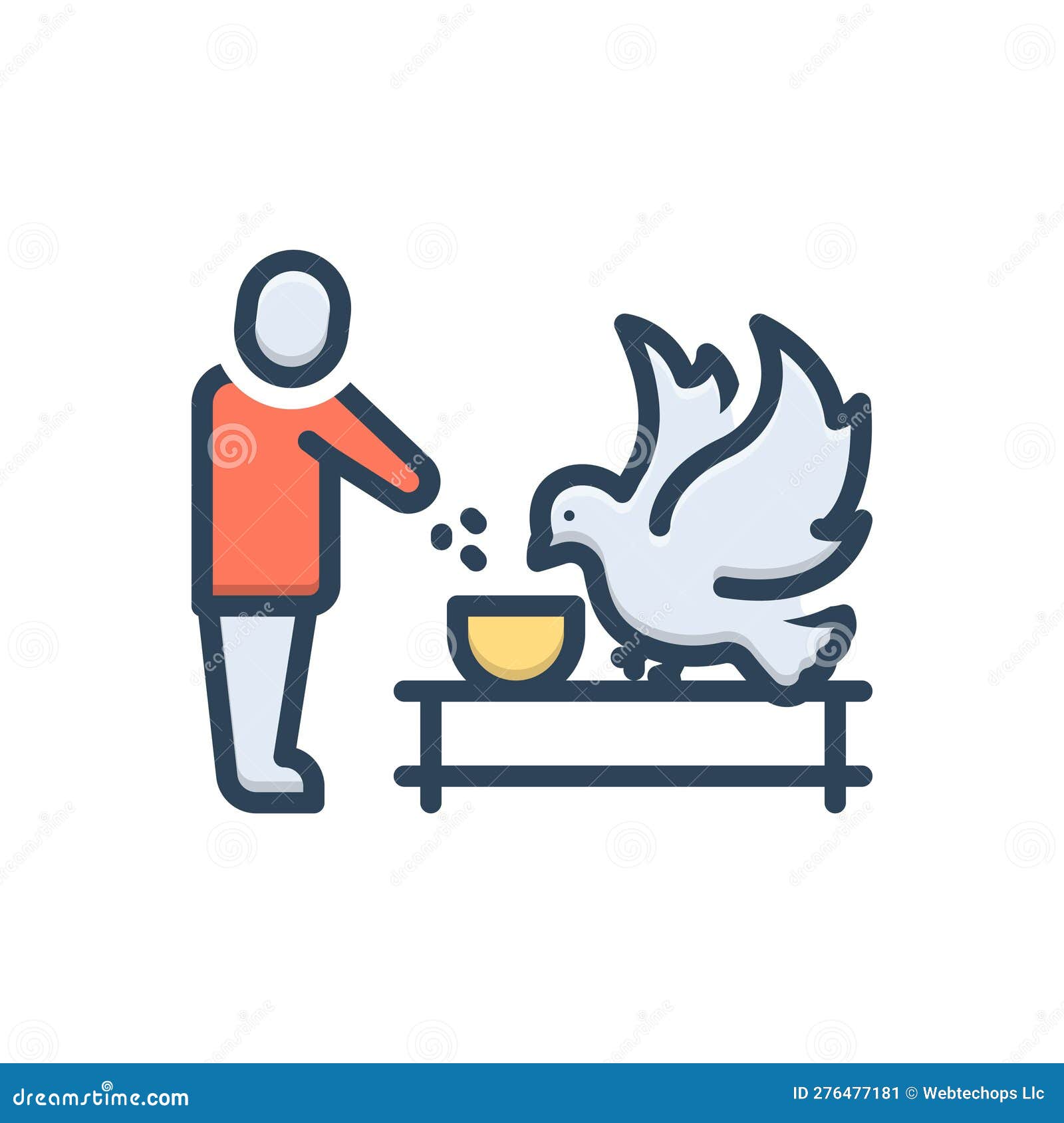Color Illustration Icon for Feeding, Bird and Fly Stock Illustration ...