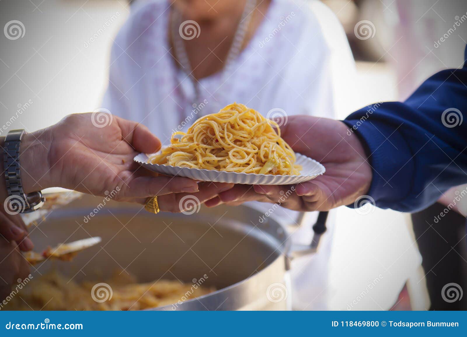 Feeding the Poor To Alleviate Hunger. Give Concept Stock Photo - Image ...