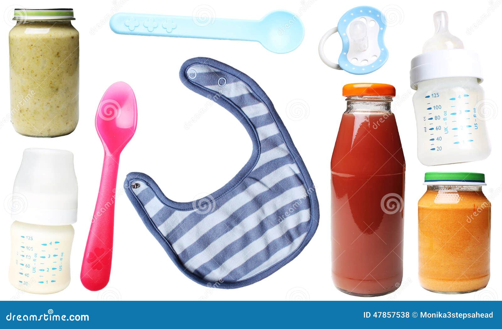 Feeding Stuff for Babies Isolated on White Stock Photo - Image of ...