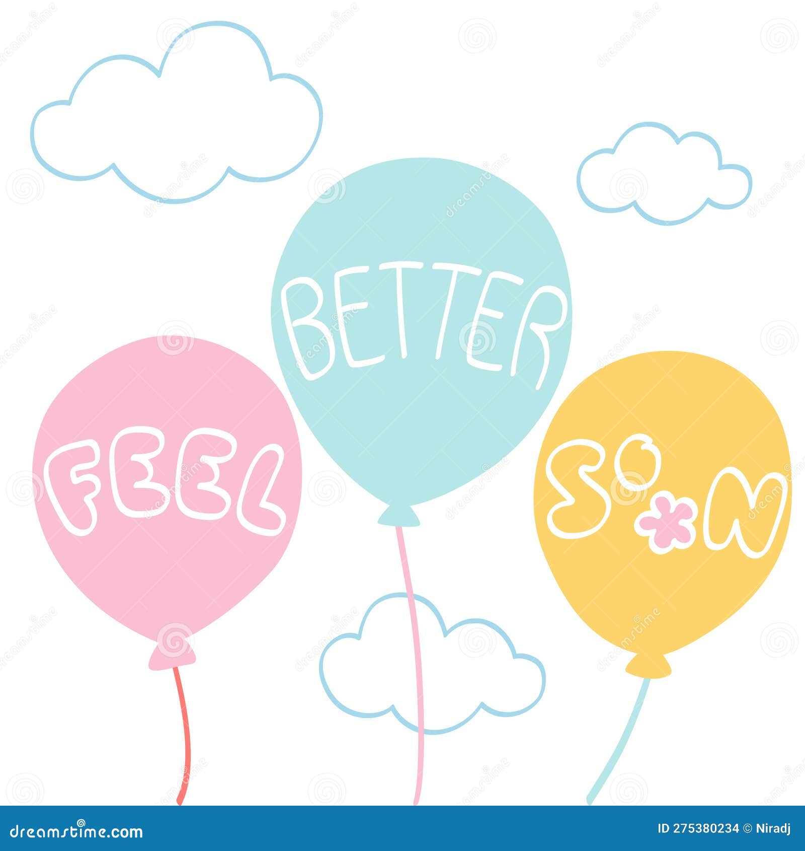 Feel Better Soon on Cloud Background Stock Vector - Illustration of ...