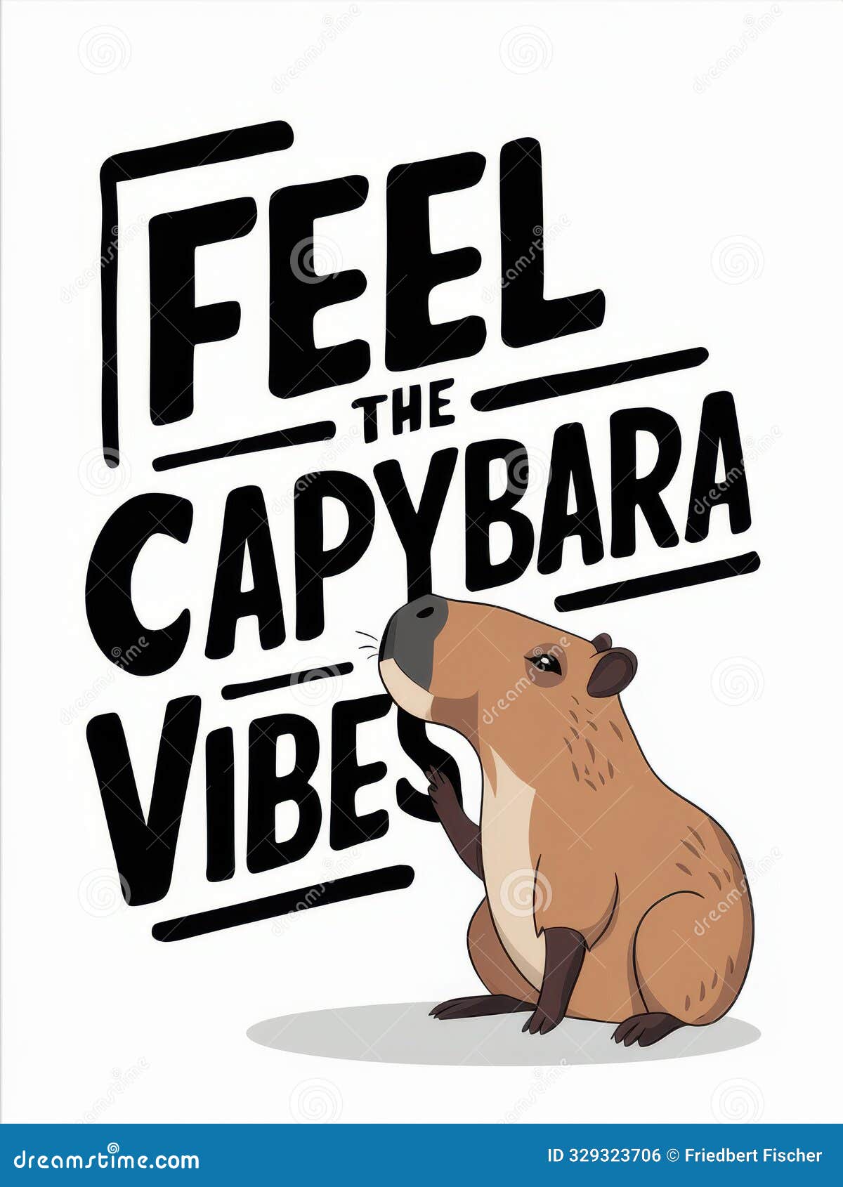 Feel the Capybara Vibes - Relaxed Cartoon Capybara Illustration with ...