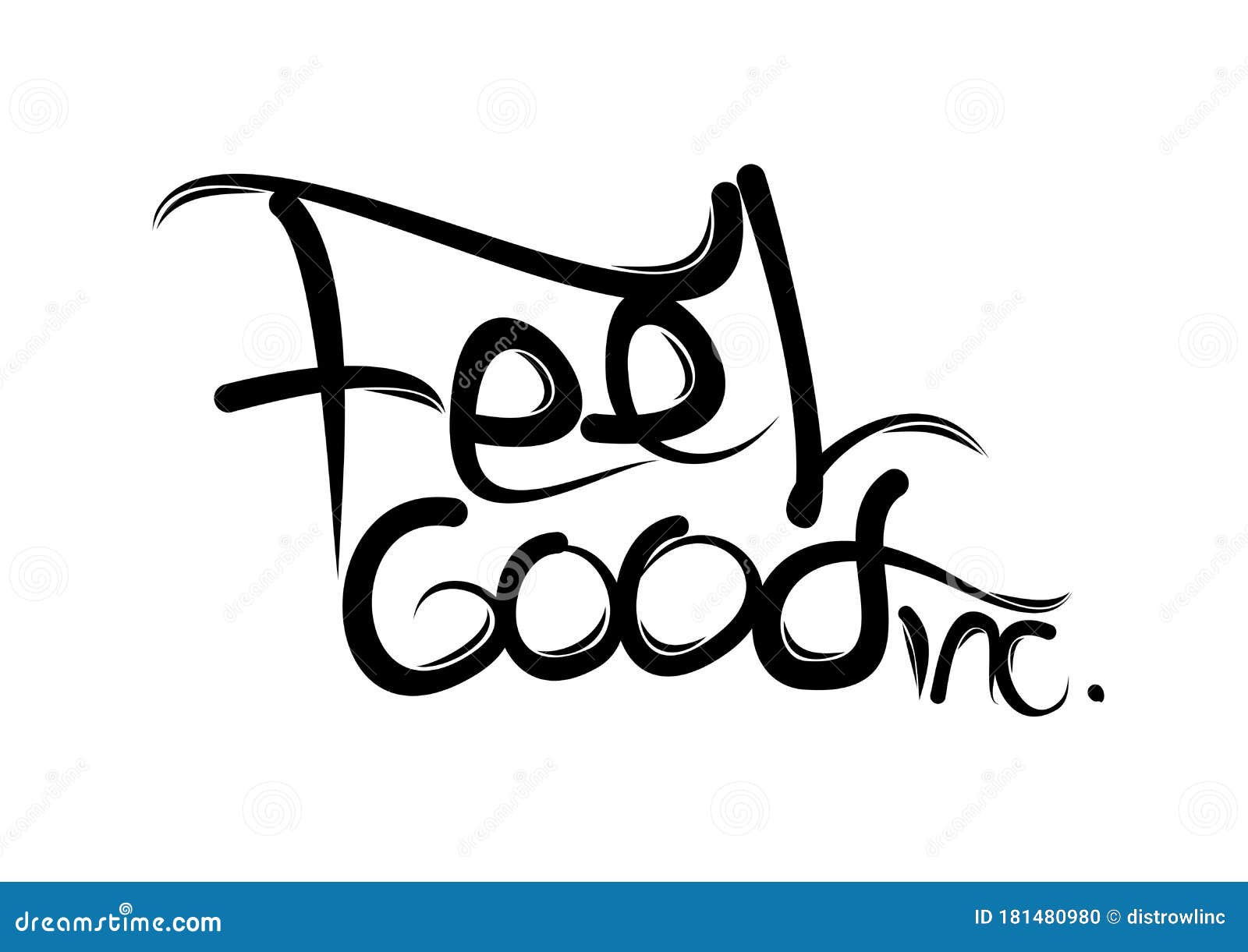 Feel Good Inc Lettering Text Style Vector Illustration Stock Vector ...