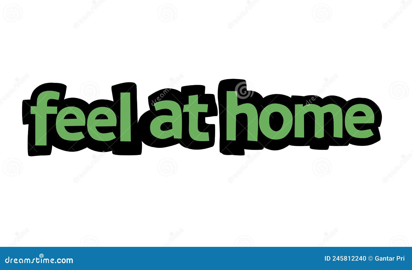 FEEL at HOME Background Writing Vector Design on White Background Stock ...