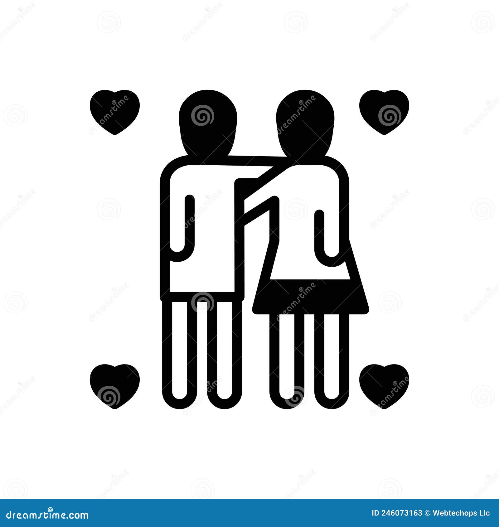 Black Solid Icon for Feel, Love and Affection Stock Vector ...