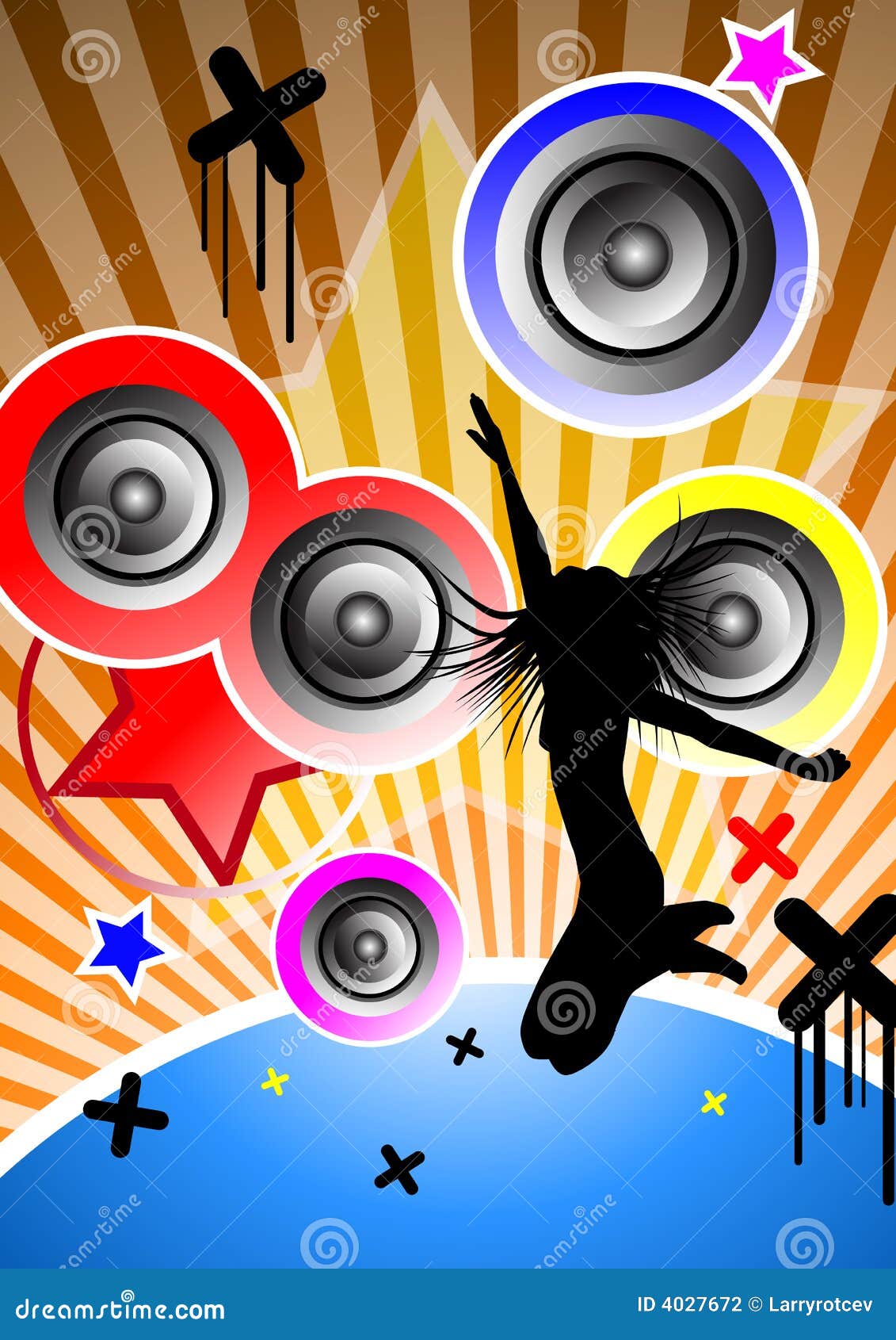 Feel the music stock illustration. Illustration of model - 4027672