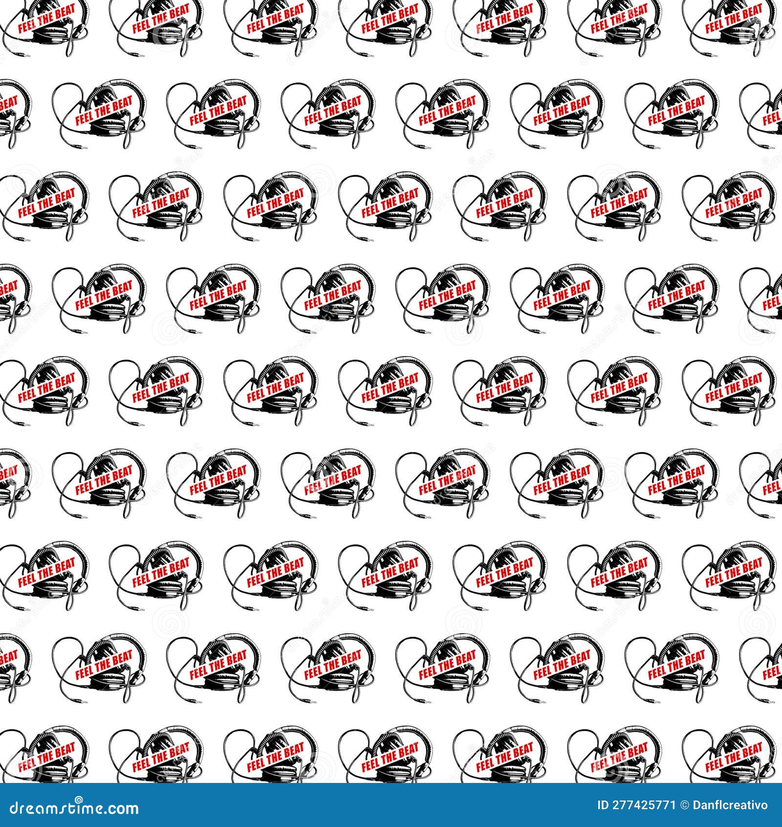 Feel the Music Concept Graphic Motif Pattern Stock Illustration ...