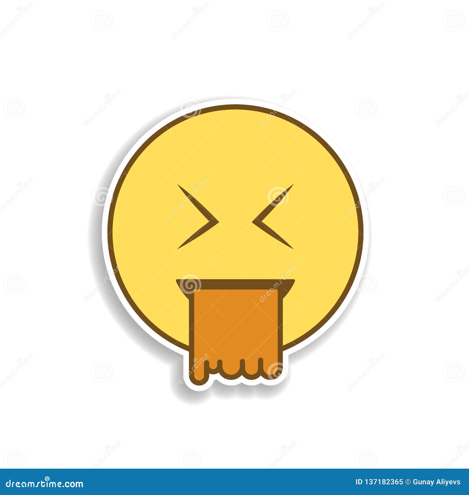 Be Sick Colored Emote Icon Emoji Symbol Yellow Emoticon Sign Art ...