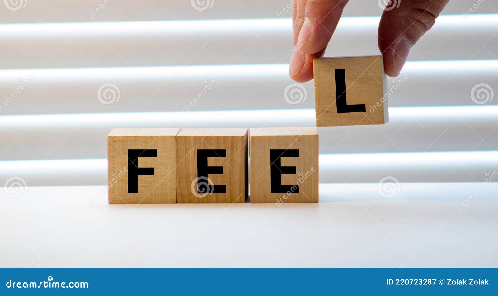 Feel Word Written on Wood Block. Feel Text on Table, Concept. Stock ...