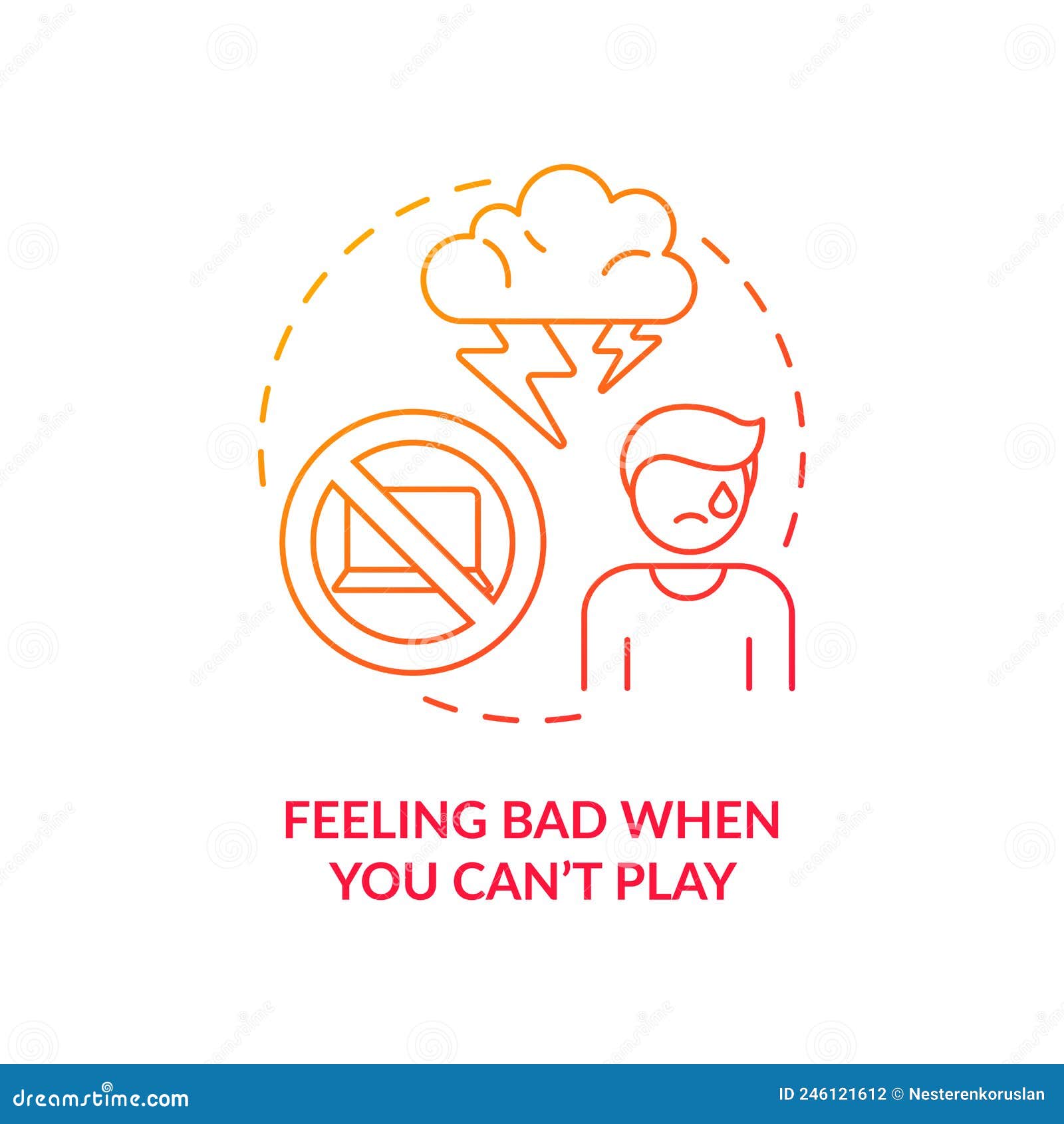Feeling Bad When You Cant Play Red Gradient Concept Icon Vector ... Feeling Bad When You Cant Play Red Gradient Concept Icon Vector ...