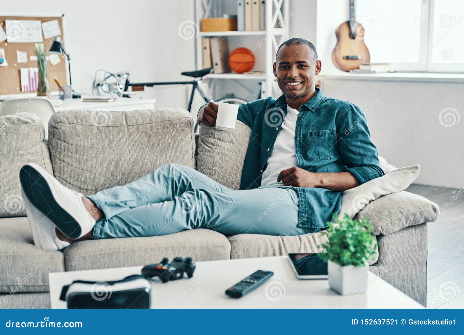 Feeling comfortable. stock image. Image of cozy, leisure - 152637521