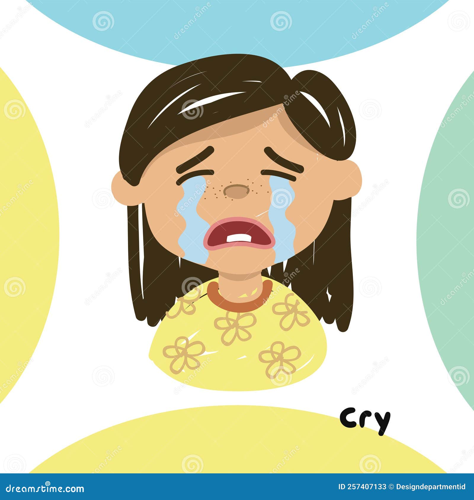 Feelings Flashcard Learning English For Toddlers Cartoon Vector ...