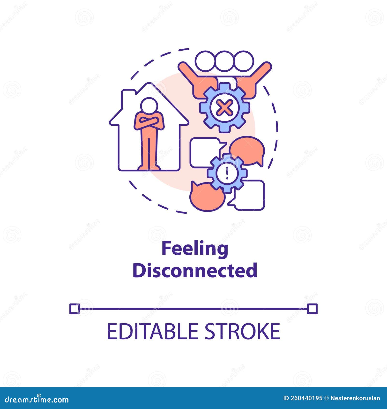 Feeling Disconnected Concept Icon Cartoon Vector | CartoonDealer.com ...