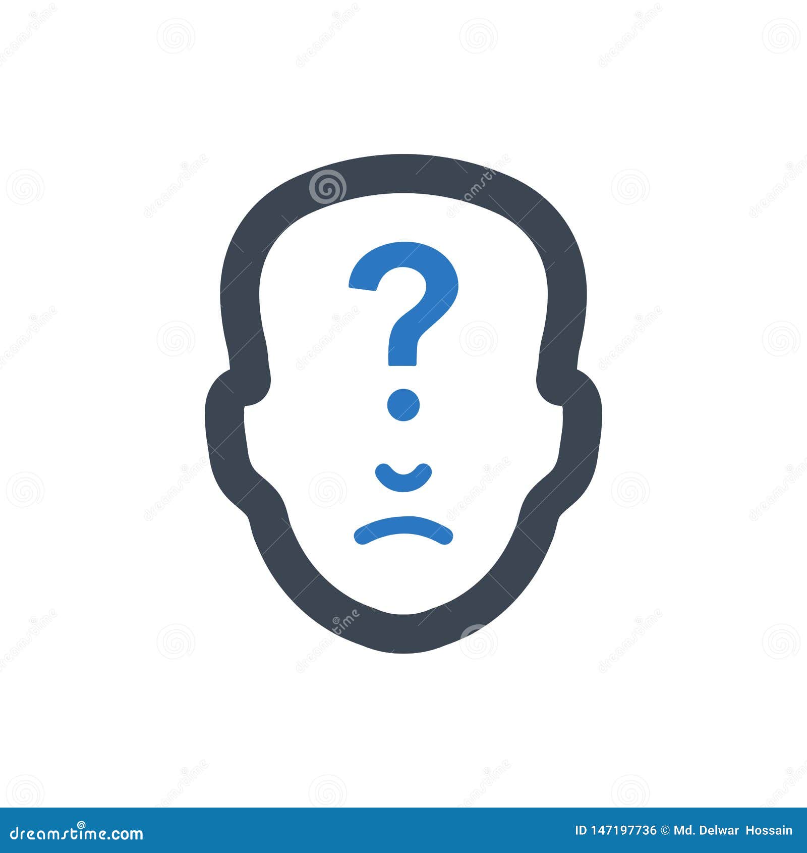 Feeling doubt icon stock vector. Illustration of business - 147197736
