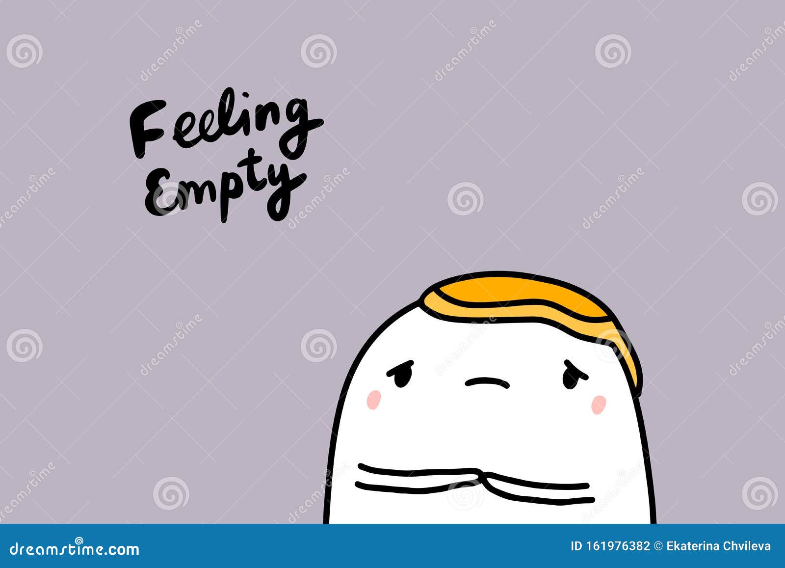 Feeling Empty Hand Drawn Vector Illustration in Comic Cartoon Style ...