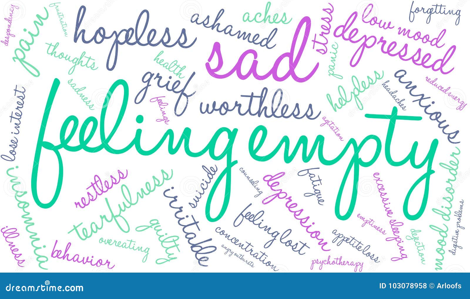 Feeling Empty Word Cloud stock vector. Illustration of helpless - 103078958