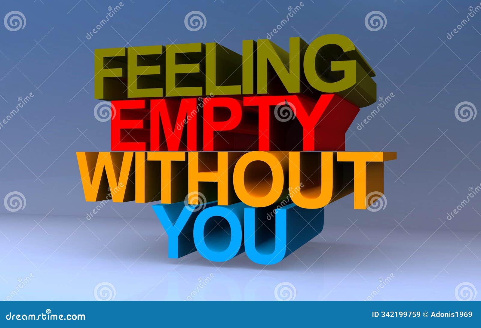 Feeling Empty without You on Blue Stock Illustration - Illustration of ...