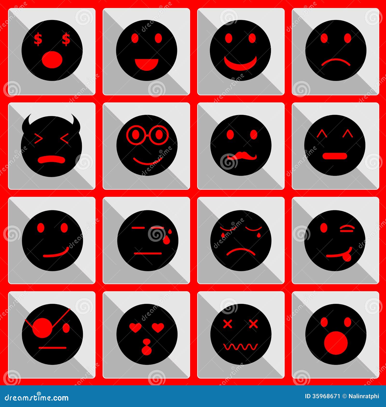 Feeling Face Icons on the Button Stock Vector - Illustration of angry ...
