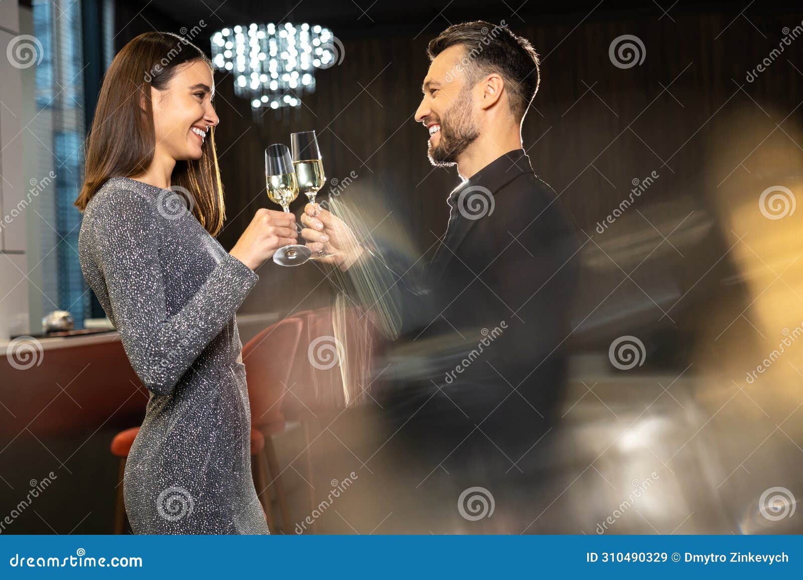 Young Cute Couple Feeling Flirty on a Party Stock Image - Image of ...