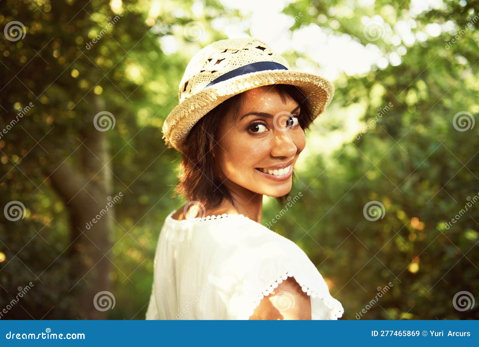 Feeling Free in the Great Outdoors. a Woman in a Wheat Field. Stock ...