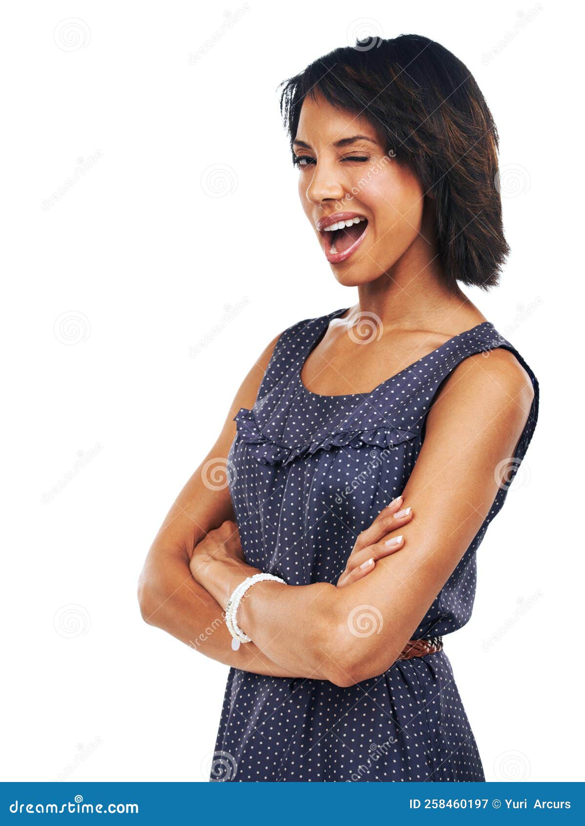Feeling Fun And Flirty Portrait Of A Pretty Woman Winking At You