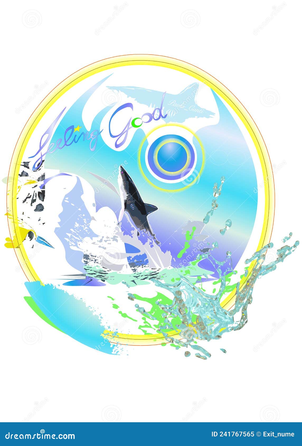 Shark Jumping Hand Drawing Vintage Style Vector Illustration ...